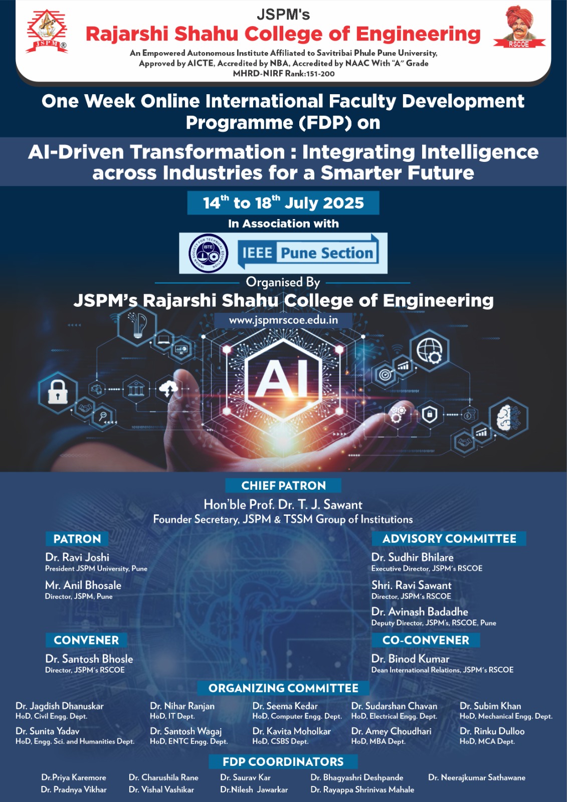 Home Page - JSPM's Rajarshi Shahu College of Engineering, Tathawade, Pune